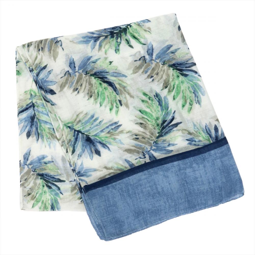 ストール リーフ柄 ブルー レディース(M60 ブルー): 東京シャツ公式通販｜ノーアイロン形態安定ビジネスワイシャツ専門店